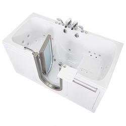 Ella Escape 72"W x 36"D White Center Dual Drain 45-Jet Dual Massage ...