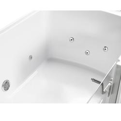 Ella Laydown 72"W x 32"D White Left Drain 8-Jet Massage Walk-In ...