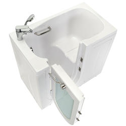 Ella Mobile 45"W x 26"D White Left Drain Walk-In Soaking Bathtub at ...
