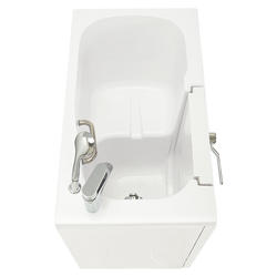 Ella Mobile 45"W x 26"D White Left Drain Walk-In Soaking Bathtub at ...