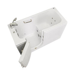 Ella Lounger 60"W x 27"D White Left Dual Drain 11-Jet Massage Walk-In ...