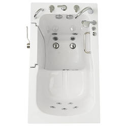 Ella Capri 52"W x 30"D White Left Dual Drain 13-Jet Massage Walk-In ...