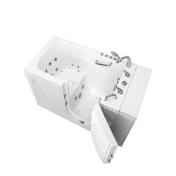 Ella Monaco 52"W x 32"D White Right Dual Drain 31-Jet Dual Massage Walk ...