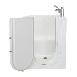 Ella Front Entry 40"W x 32"D White Left Drain Walk-In Soaking Bathtub ...