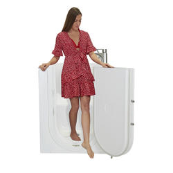 Ella Front Entry 40"W x 32"D White Right Drain Walk-In Soaking Bathtub ...