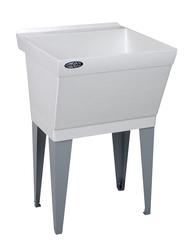 Mustee® UtilaTub® 23"W x 23.5"D White Durastone® Floor-Mount Laundry ...