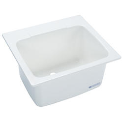 Mustee® 25"W x 22"D White Fiberglass Drop-In Laundry/Utility Sink at ...