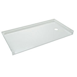 Mustee® CareGiver® 60"W x 30"D White Barrier-Free Shower Base with ...