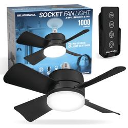 As Seen On TV Bell+Howell® 2 in 1 Black E26 Daylight LED Socket Fan ...