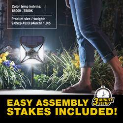 Bell+Howell Bionic Spotlight Trio Solar Motion Sensor Outdoor Security ...