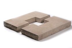 ClipStone Cream ColumnWrap Flat Split Cap with 6" center opening at ...