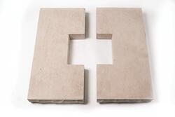 ClipStone Cream ColumnWrap Flat Split Cap with 6" center opening at ...