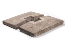 ClipStone Cream ColumnWrap Peaked Split Cap with 4" center opening at ...