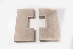 ClipStone Cream ColumnWrap Peaked Split Cap with 6" center opening at ...