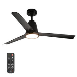 Patriot Lighting® Mila 52" Matte Black Indoor/Outdoor LED Ceiling Fan ...