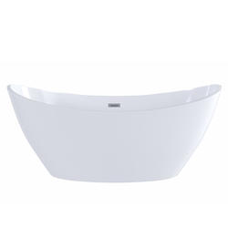 Eviva Bella 59"W x 30-3/4"D x 26-3/4"H White Freestanding Bathtub with ...