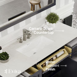 Eviva Epic 60"W x 22"D Charcoal Gray Vanity with White Carrara Quartz ...