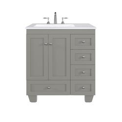 Eviva Acclaim 30"W x 22"D Gray Vanity and White Carrara Quartz Vanity ...