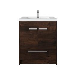 Eviva Lugano 30"W x 20"D Rosewood Vanity and White Acrylic Vanity Top ...