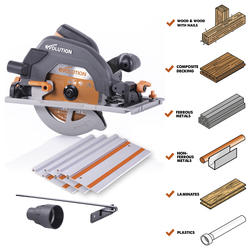Evolution® 15-Amp Corded 7-1/4" Circular Saw Kit with 40" Guide Track ...