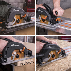 Evolution® 15-Amp Corded 7-1/4" Circular Saw Kit with 40" Guide Track ...