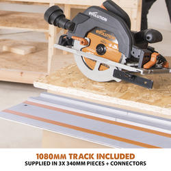 Evolution® 15-Amp Corded 7-1/4" Circular Saw Kit with 40" Guide Track ...
