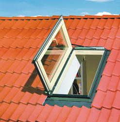 FAKRO® 22-1/4"W x 37-1/4"H Deck Mount Left-Opening Egress Roof Window ...