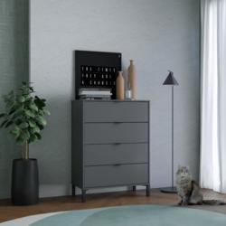 Falkk Furniture® Tall 4-Drawer Dresser Dark Gray at Menards®