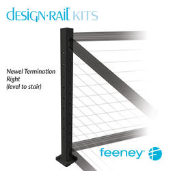 Feeney® DesignRail® Classic 36" Black Newel Termination Post Kit-Right ...