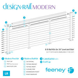 Feeney® DesignRail® Modern 36" Matte Black Level Quick-Connect® Post ...