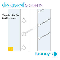 Feeney® DesignRail® Modern 36" Textured Black Level Threaded Terminal ...
