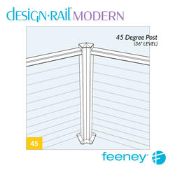 Feeney® DesignRail® Modern 36" Matte Black Level 45-Degree Corner Post ...