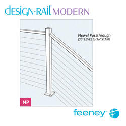 Feeney® DesignRail® Modern 36" Matte Black Level to Stair Passthrough ...