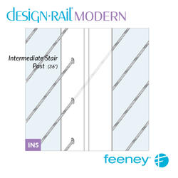 Feeney® DesignRail® Modern 36" Matte Black Stair Intermediate Post Kit ...