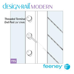 Feeney® DesignRail® Modern 36" Textured Black Stair Threaded Terminal ...