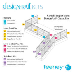 Feeney® DesignRail® Classic 72" Black Aluminum Rail Kit for Level ...