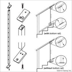 Feeney® 46" Aluminum Intermediate Picket for Stair Railings at Menards®