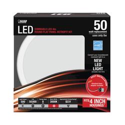 Feit Electric 4" 50W Equivalent Warm White Dimmable LED Flat Panel ...