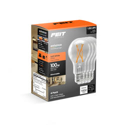 Feit Electric® Enhance® 100 Watt Equivalent Clear Dimmable A19 E26 Soft ...