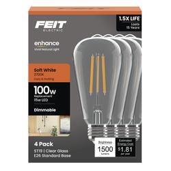 Feit Electric® Enhance® 100 Watt Equivalent Clear Dimmable ST19 E26 ...