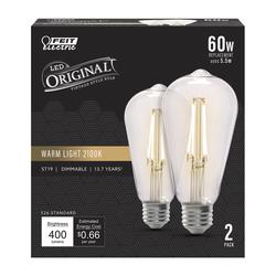 Feit Electric® 60 Watt Equivalent Dimmable ST19 E26 Clear Soft White ...