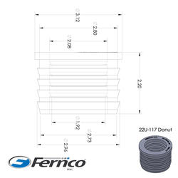 Fernco 2" Clay/Cast Iron x 1-1/2" PVC/ABS Compression Donut at Menards®