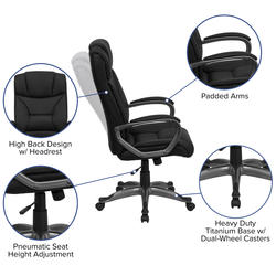 Flash Furniture® Black Leather Padded Executive Office Chair at Menards®