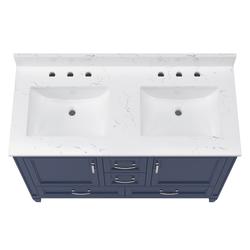 Craft + Main® Pike 48"W x 22"D Aegean Blue Vanity and Carrara White ...