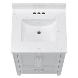 Craft + Main® Pike 24"W x 22"D Gray Vanity and Carrara White Engineered ...
