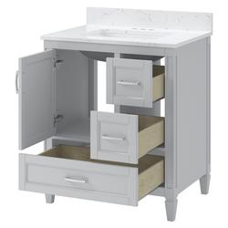 Craft + Main® Pike 30"W x 22"D Gray Vanity and Carrara White Engineered ...