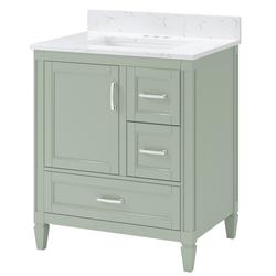 Craft + Main® Pike 30"W x 22"D Sea Green Vanity and Carrara White ...