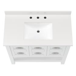 Craft + Main® Jaspyn 37"W x 19-1/2"D White Vanity and Crystal White ...