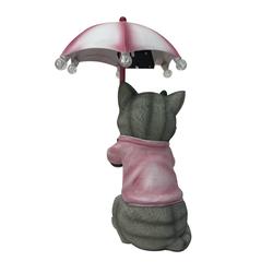 Enchanted Garden® 12" Solar Cat with Umbrella Garden Statue at Menards®
