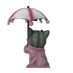 Enchanted Garden® 12" Solar Cat with Umbrella Garden Statue at Menards®